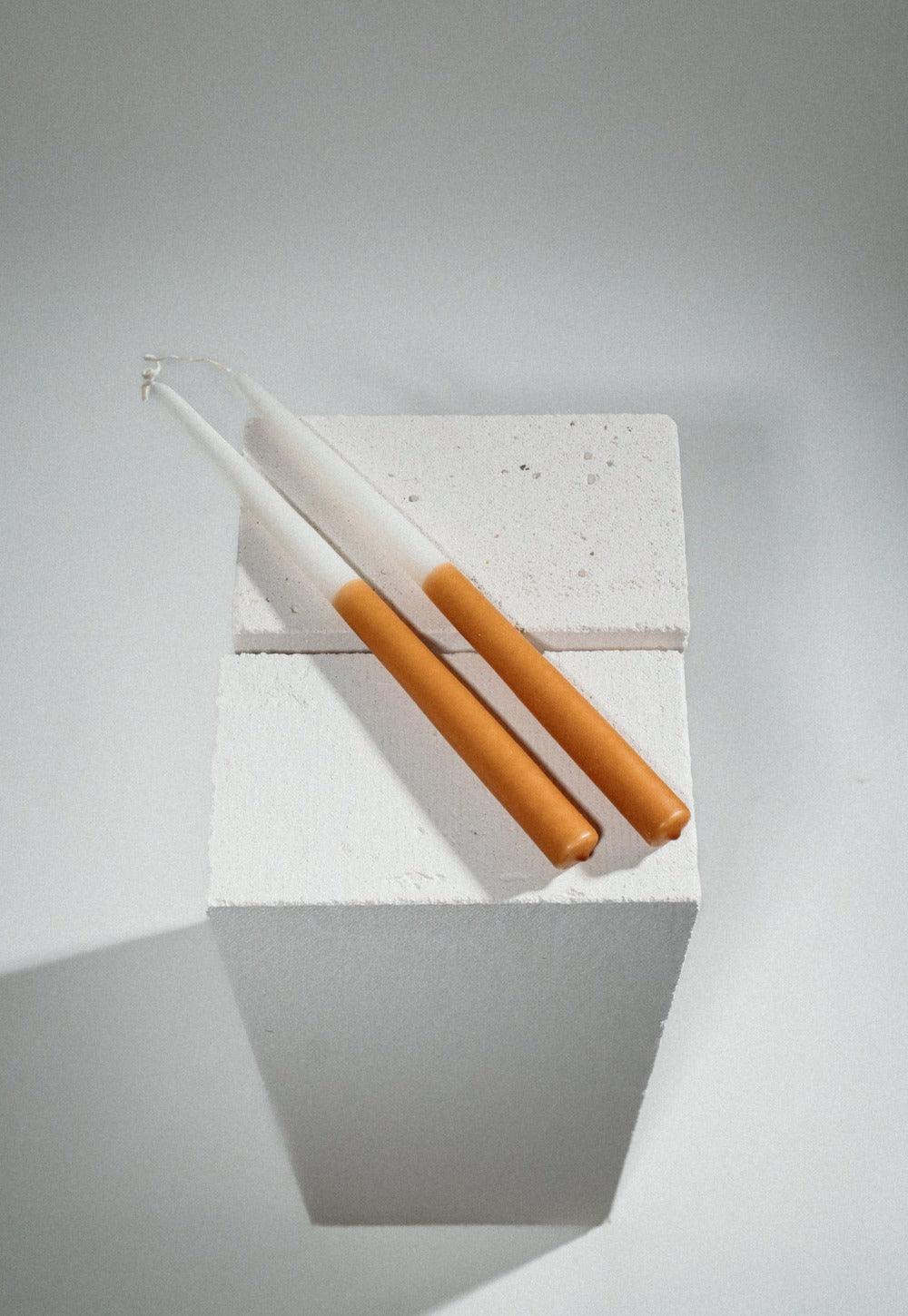 Dip-dye Kerze braun Set